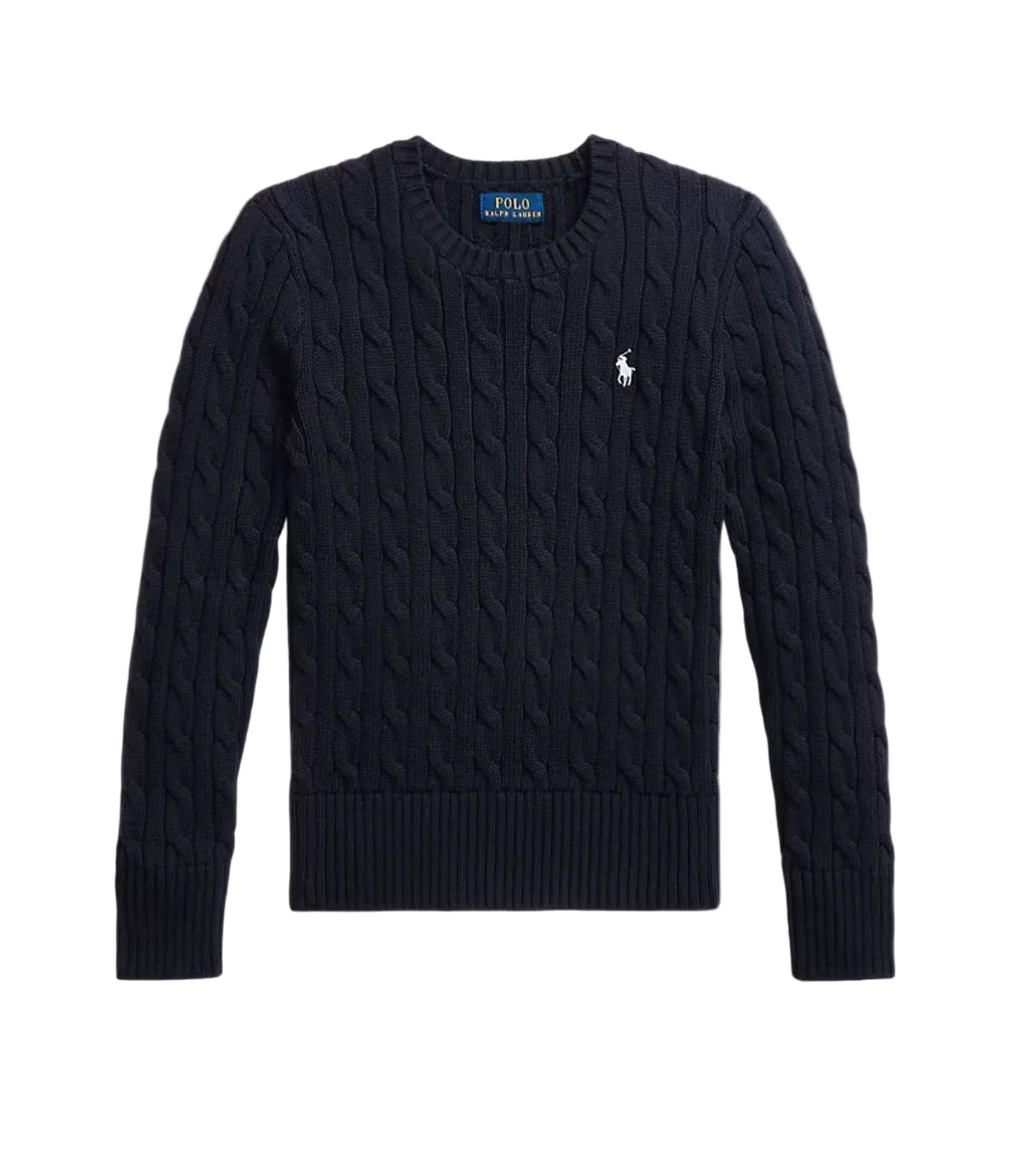 (Pre-Order) Ralph Laura Cable-Knit Cotton Sweater Navy – The Children ...